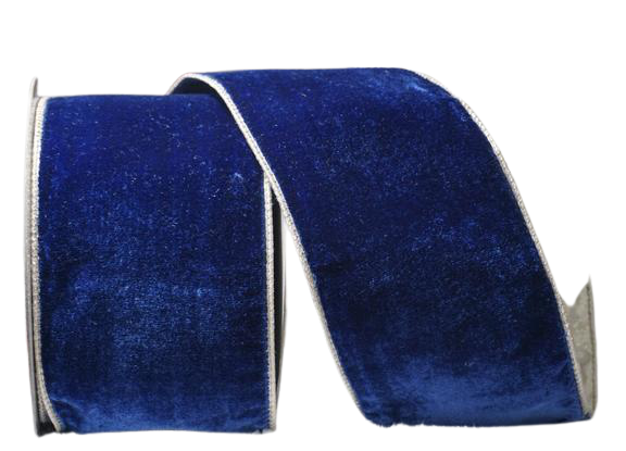 Royal Blue Velvet Ribbon with Silver Edges – Hello Holidays